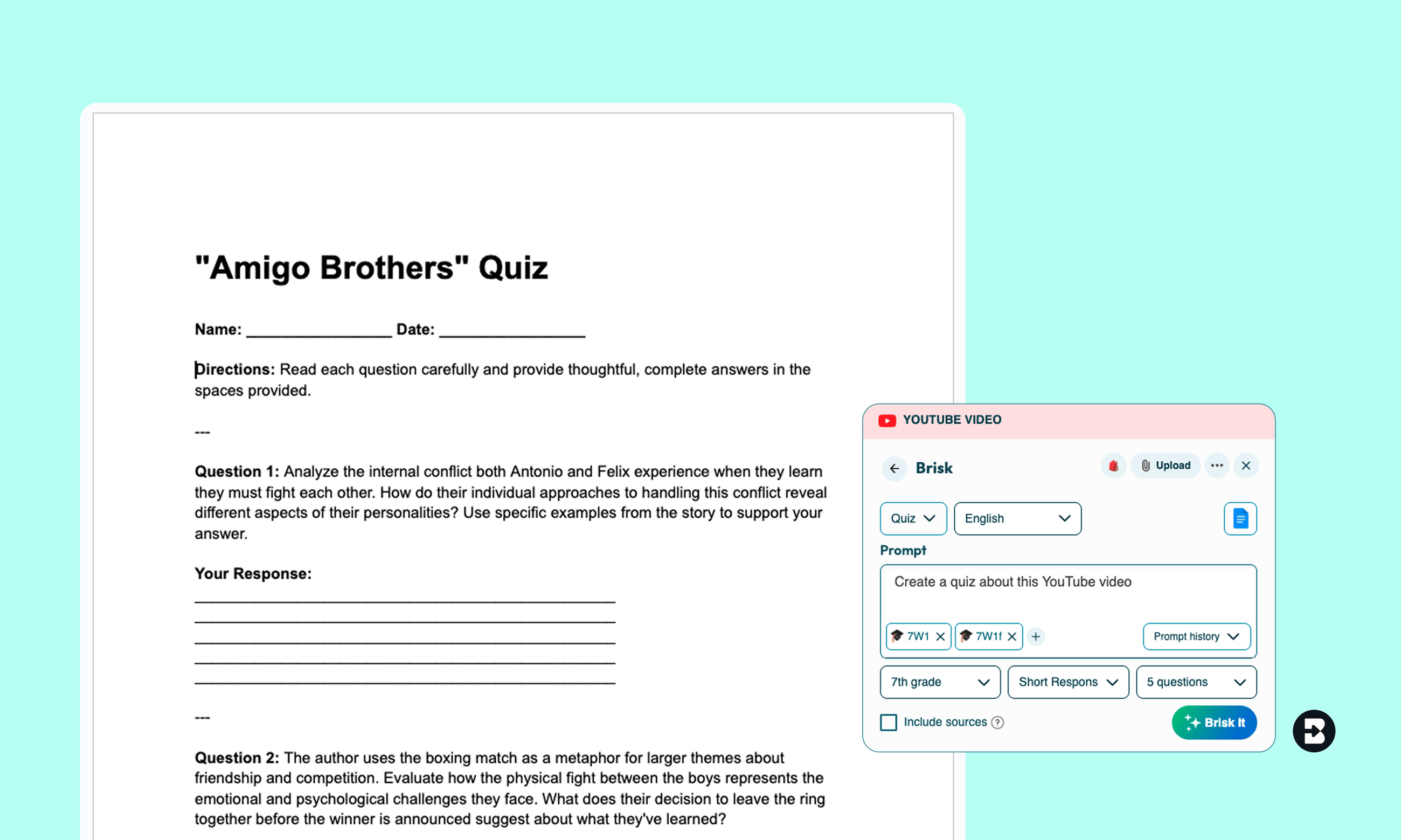 AI Quiz Generator | Brisk Teaching