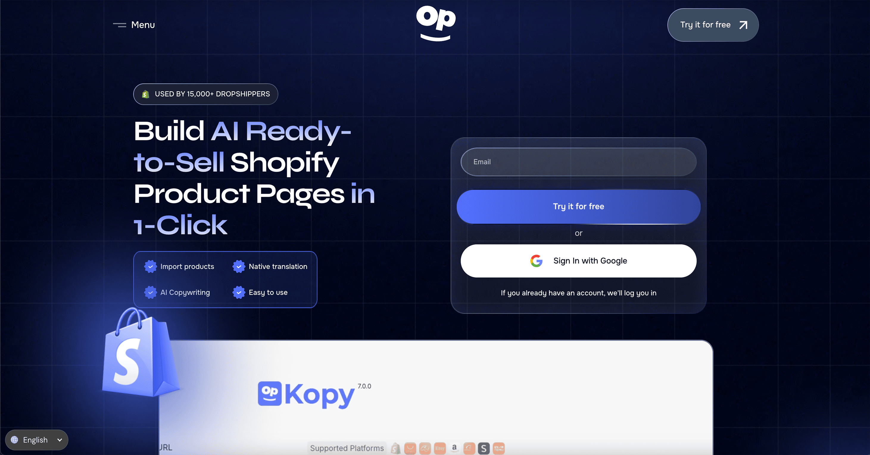 Kopy Pages - Build AI Ready-to-Sell Shopify Product Pages in 1-Click