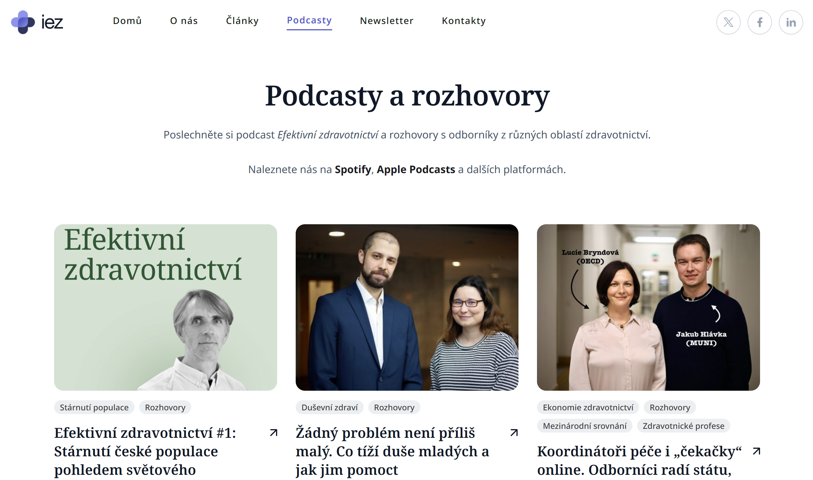Podcasty - Iniciativa pro efektivní zdravotnictví