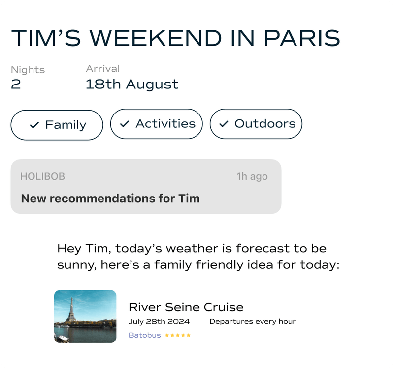Holibob - Connecting People to Things They'll Love to Do