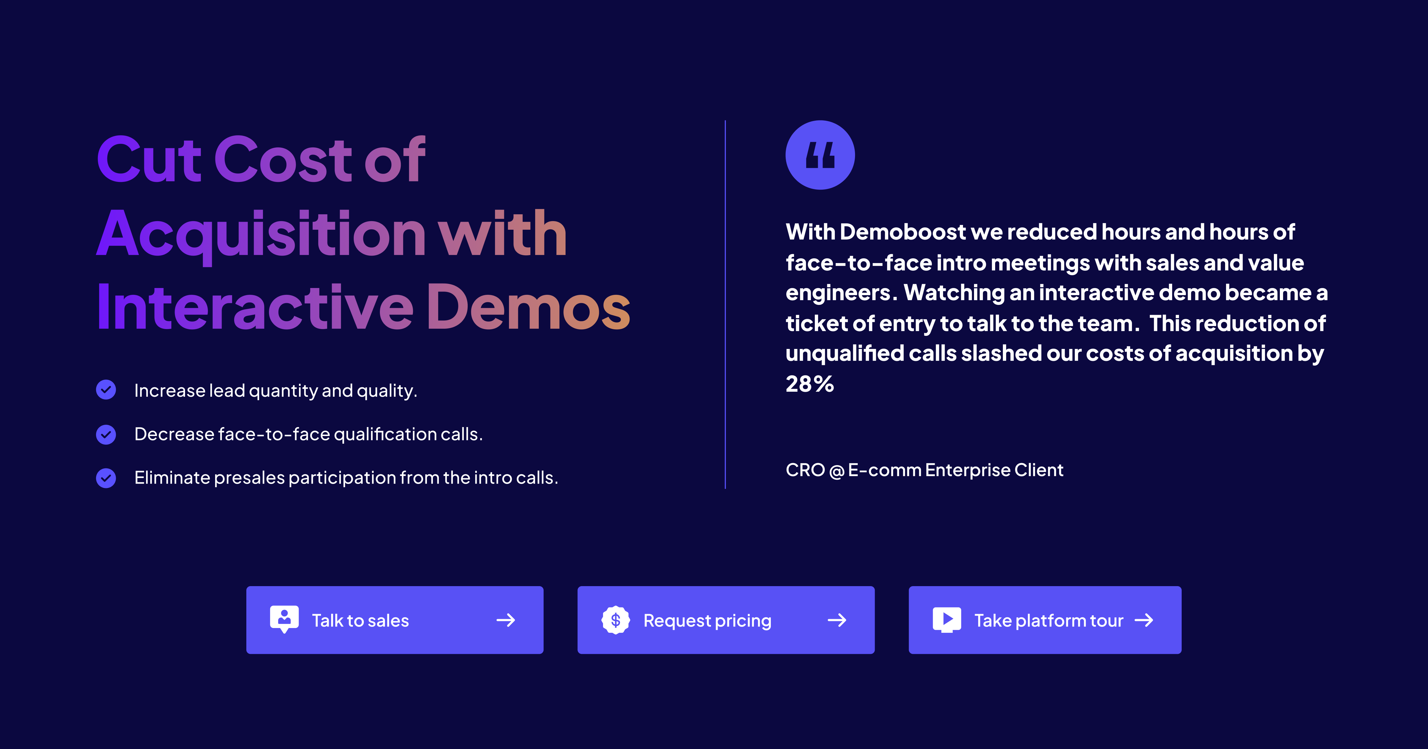 Reduce Cost of Acquisition and Boost ROI | Demoboost