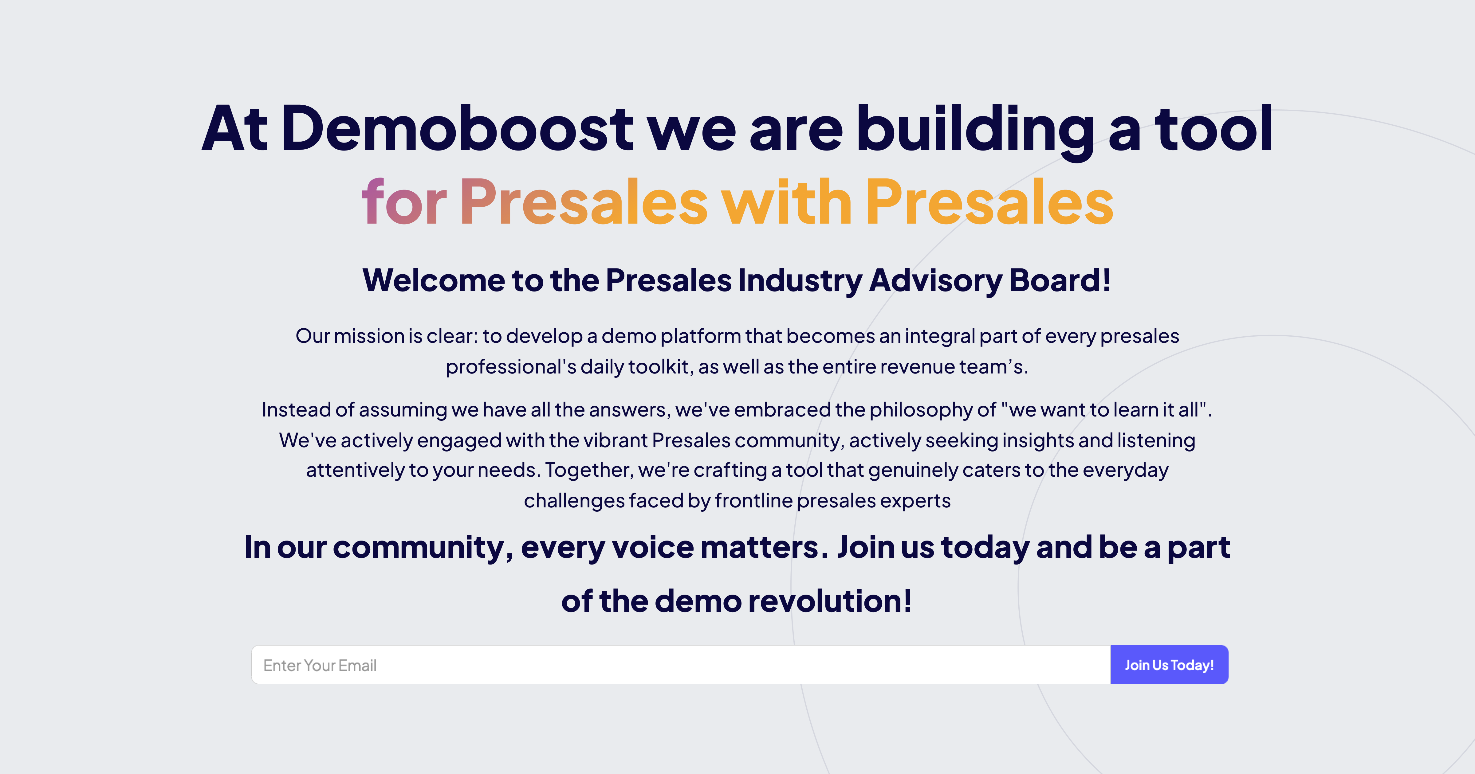 Presales Industry Advisory Board | Meet our Presales Experts