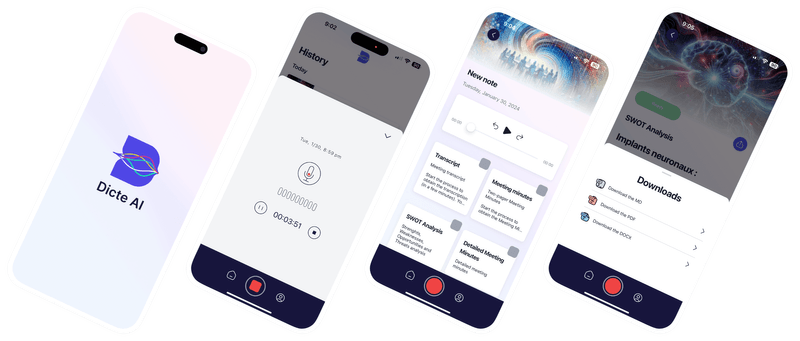 Dicte.ai - AI Meetings and AI Voice Notes on Mobile