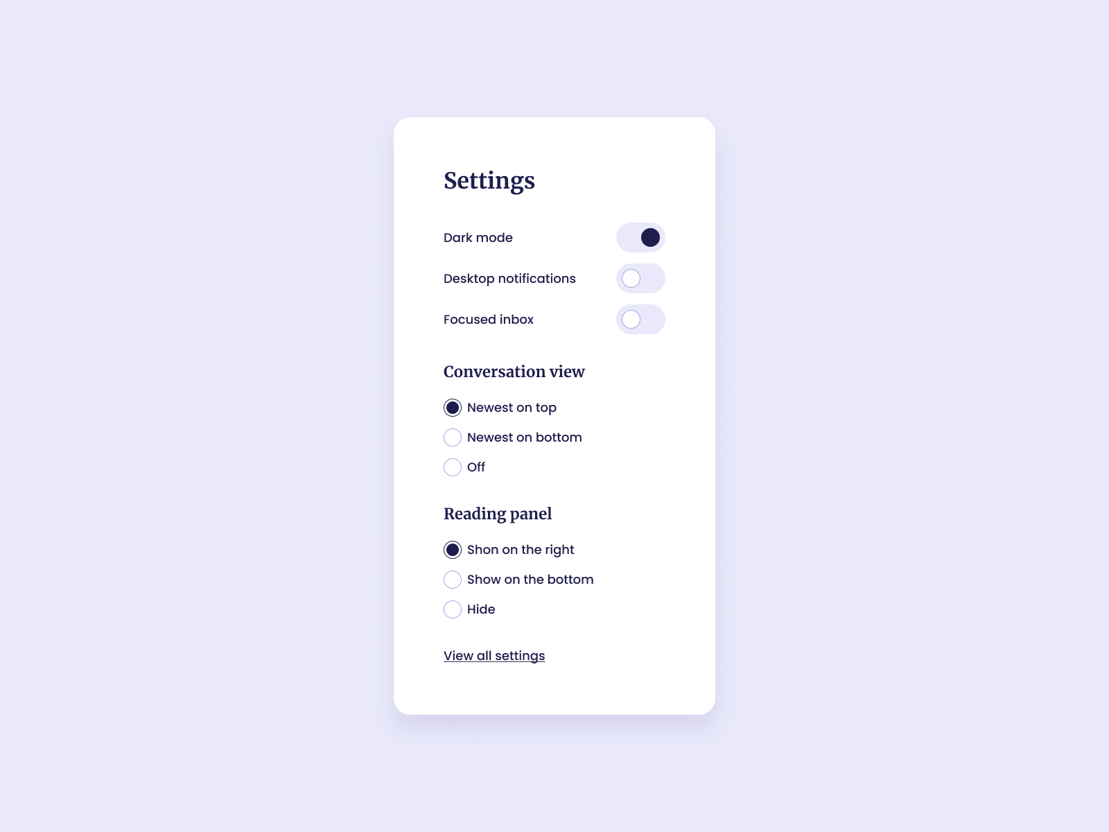 UI Design Daily | Settings