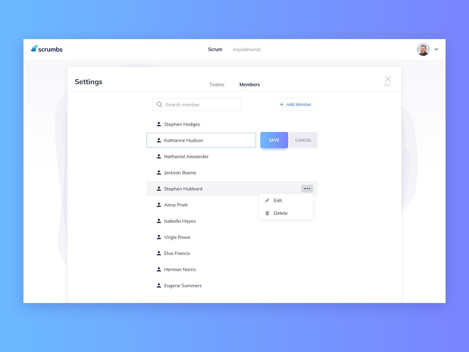 UI Design Daily | Member Settings