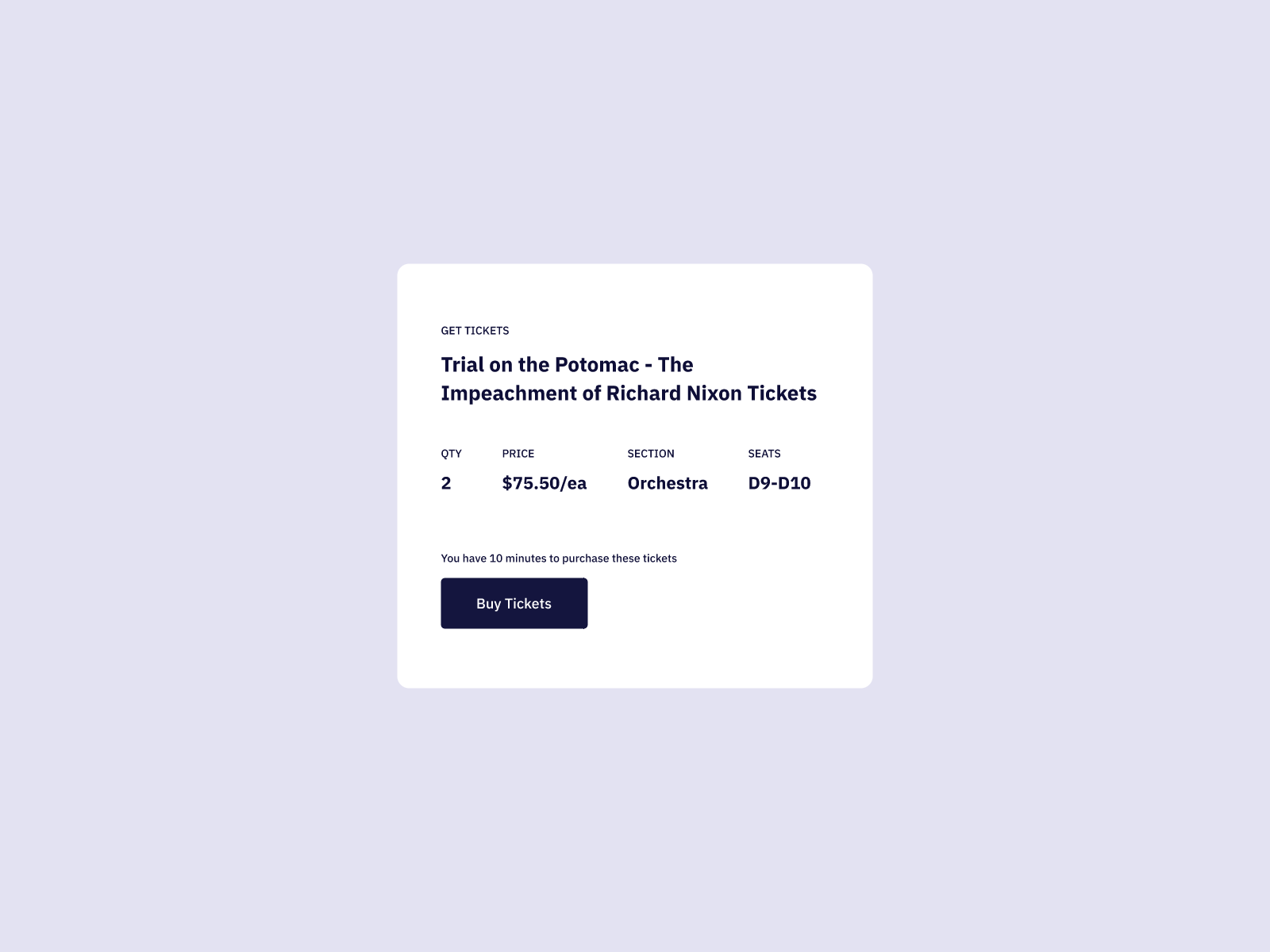 UI Design Daily | Buy Ticket Card
