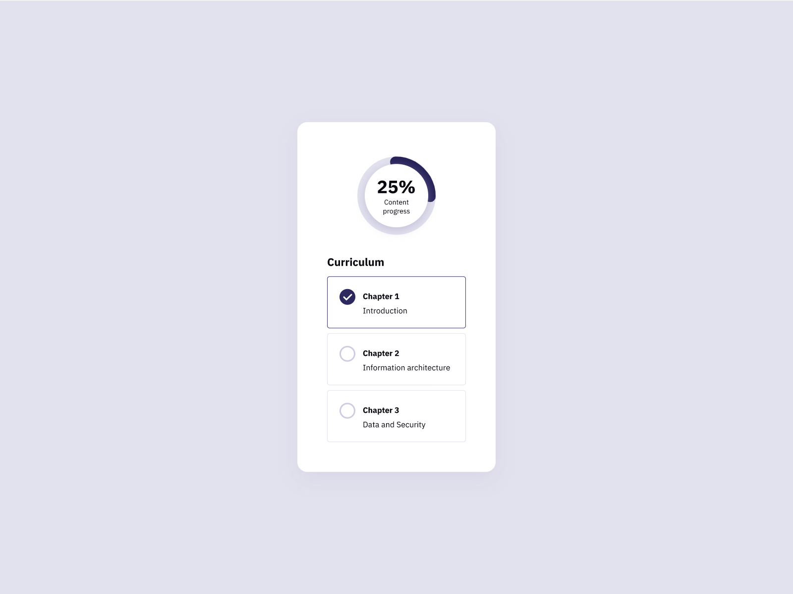 UI Design Daily | Content Progress Card