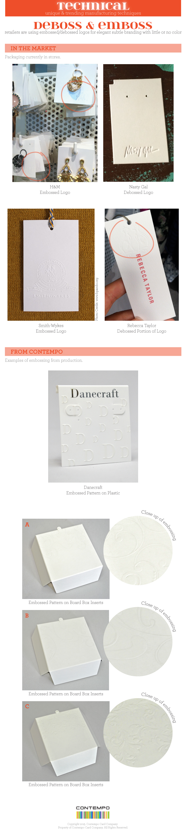 Examples of Debossed and Embossed Packaging