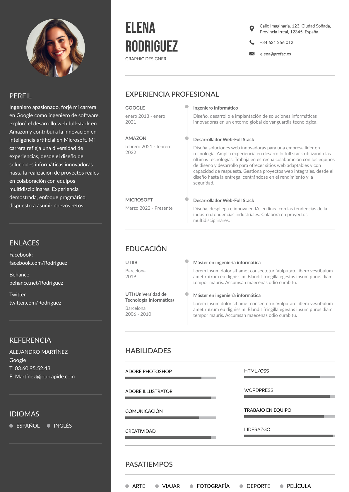 Ejemplos De Curriculum Vitae CV Ejemplos 80 Curr culum Vitae Hechos Ejemplos De Curriculum Vitae CV Ejemplos 80 Curr culum Vitae Hechos