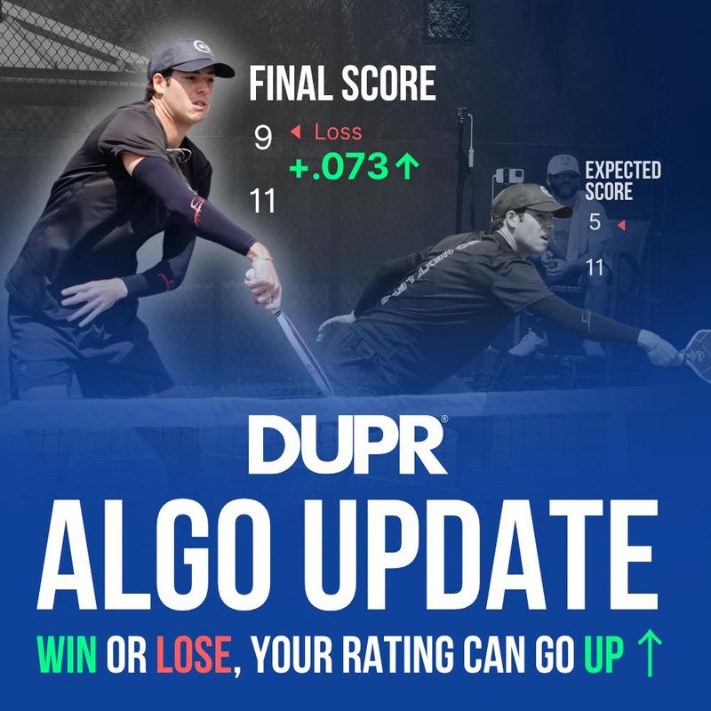 DUPR Blog | DUPR Algo Update: Win or Lose, Your Rating Can Go Up