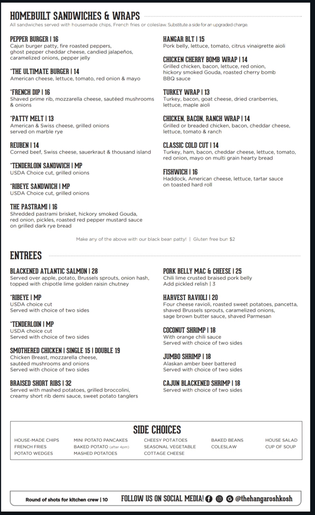 The Hangar Bar And Grill | Wittman Regional Airport's #1 Restaurant