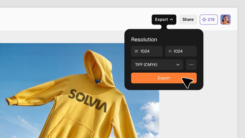 Free 300 DPI and CMYK image export | Recraft AI