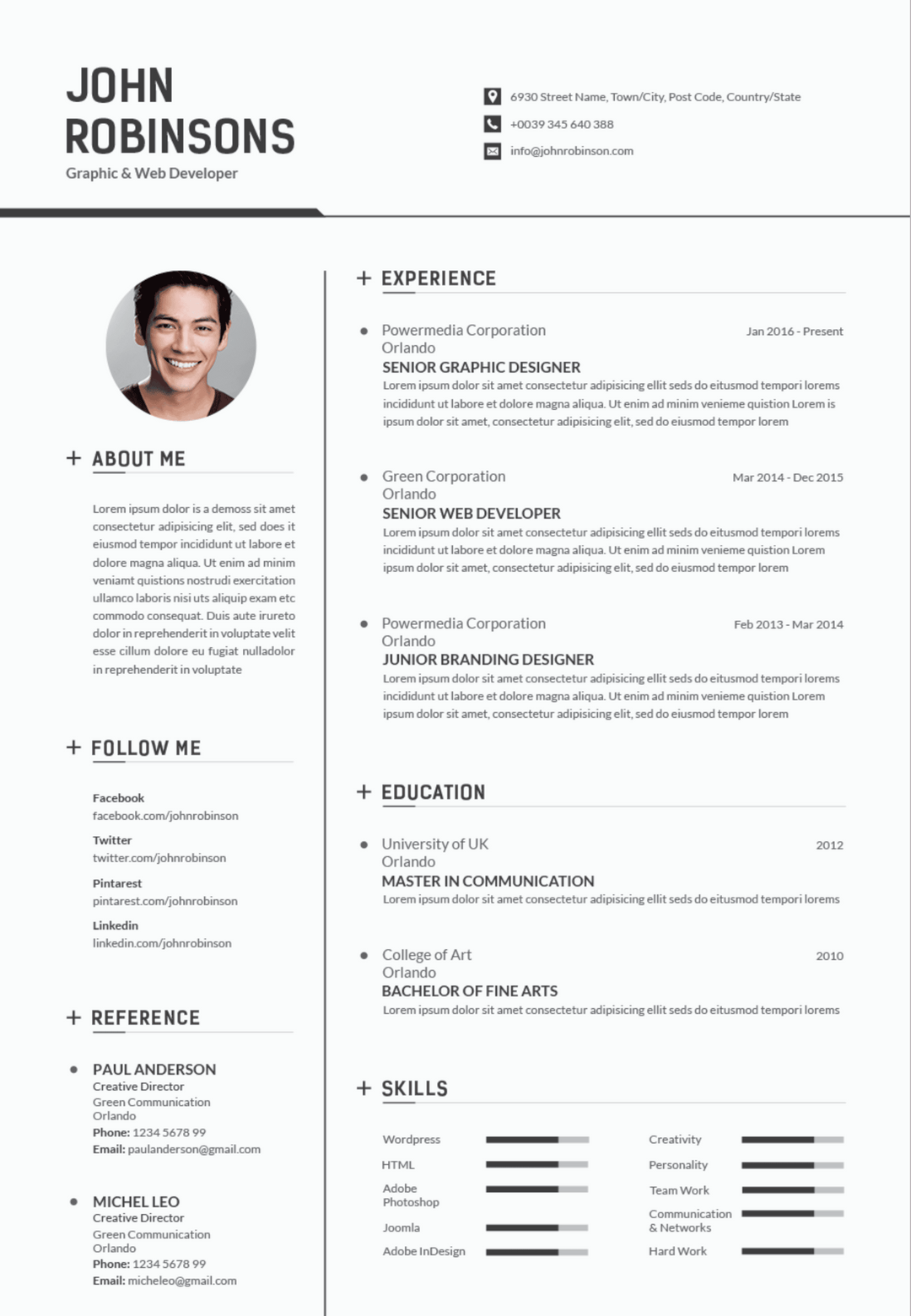 CV prêts à remplir