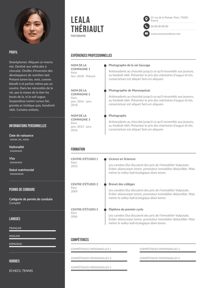 CV photographe : modèles et astuces pour un CV percutant