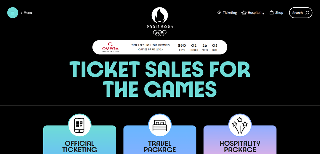 Paris 2024 Tickets Landing Page Design Inspiration