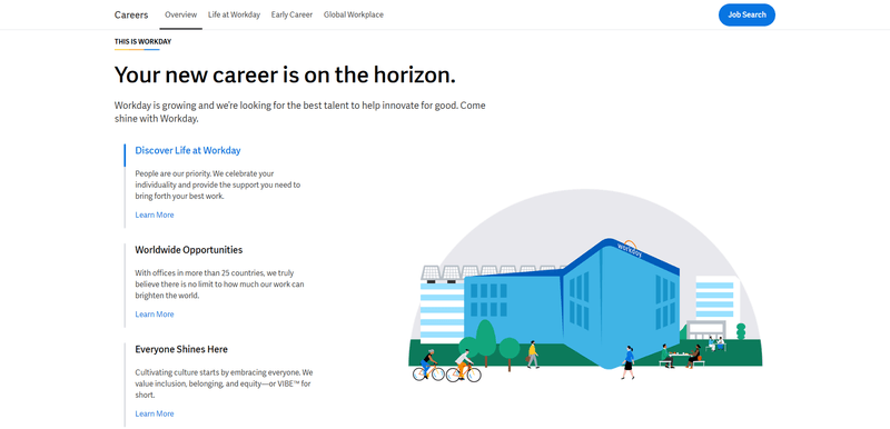 Workday Careers Landing Page Design Inspiration