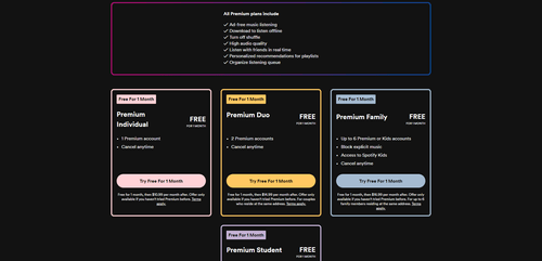 Spotify Premium Landing Page Design Inspiration