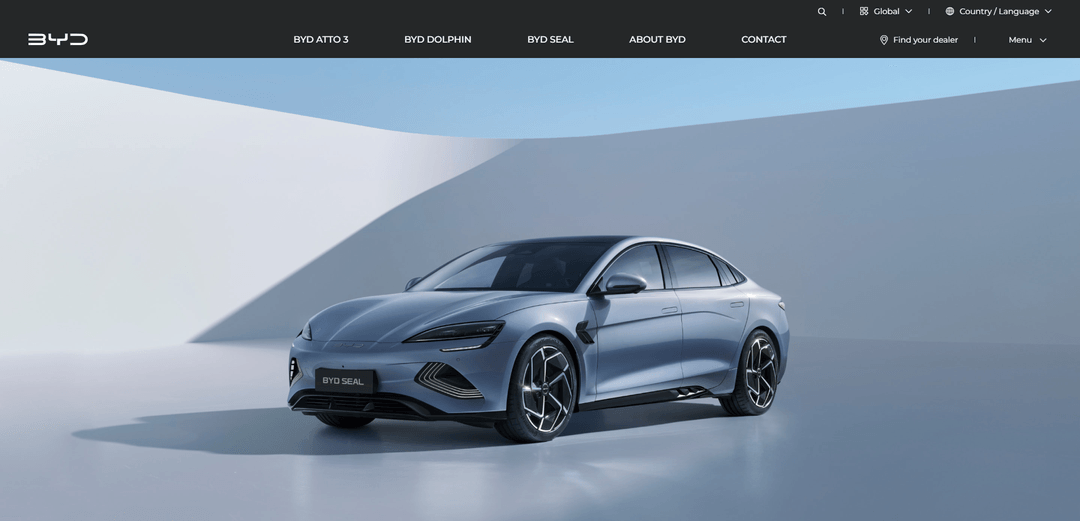 Byd Seal Landing Page Design Inspiration