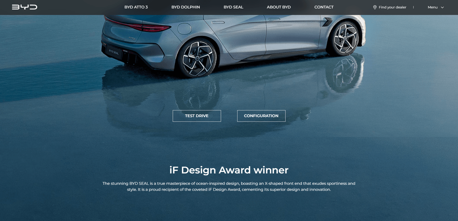 Byd Seal Landing Page Design Inspiration