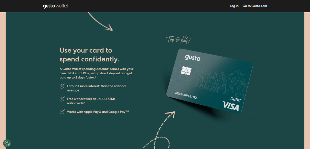 Gusto Wallet Mobile App Landing Page Case Study