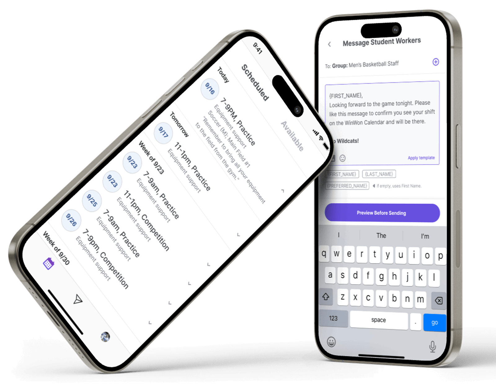 Student Worker Scheduling Software for Athletic Departments | WinWon