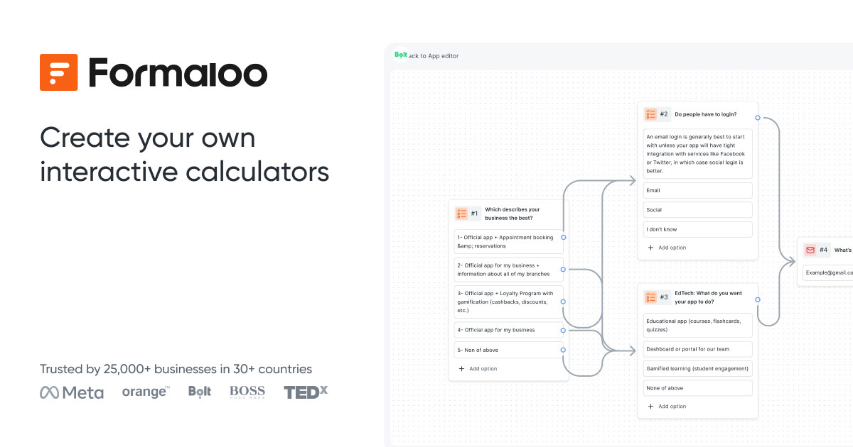 Create interactive calculator forms that convert | Formaloo