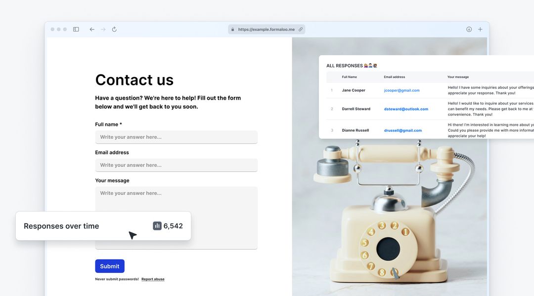 Create Free Online Forms | Best Alternative Form Builder | Formaloo