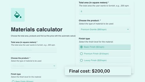 Create interactive calculator forms that convert | Formaloo