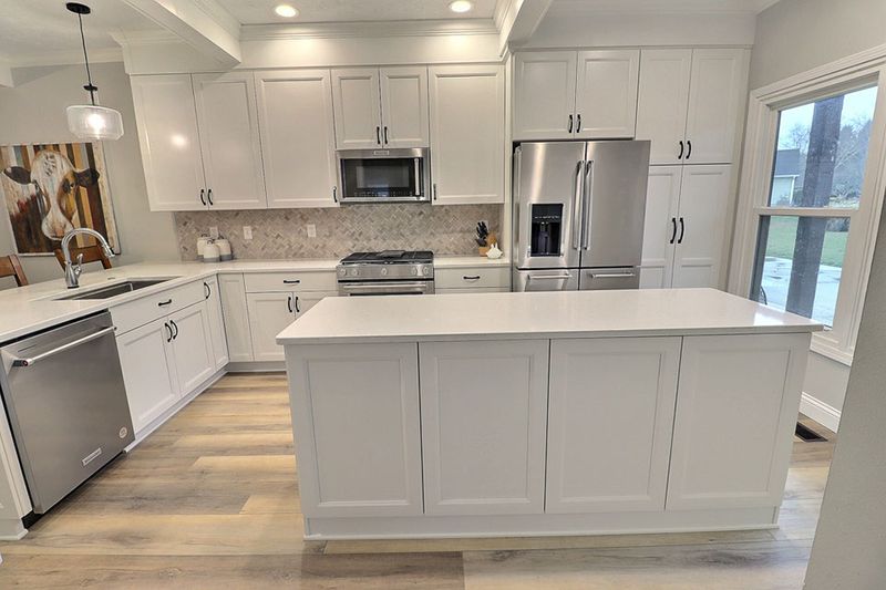 L-Shaped White Kitchen Remodel on Jester Court in Lafayette – Riverside ...