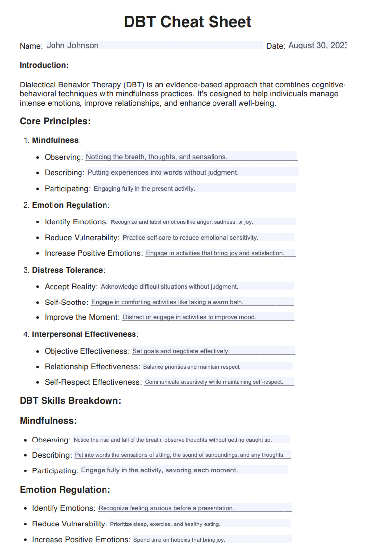 DBT Cheat Sheet & Example | Free PDF Download