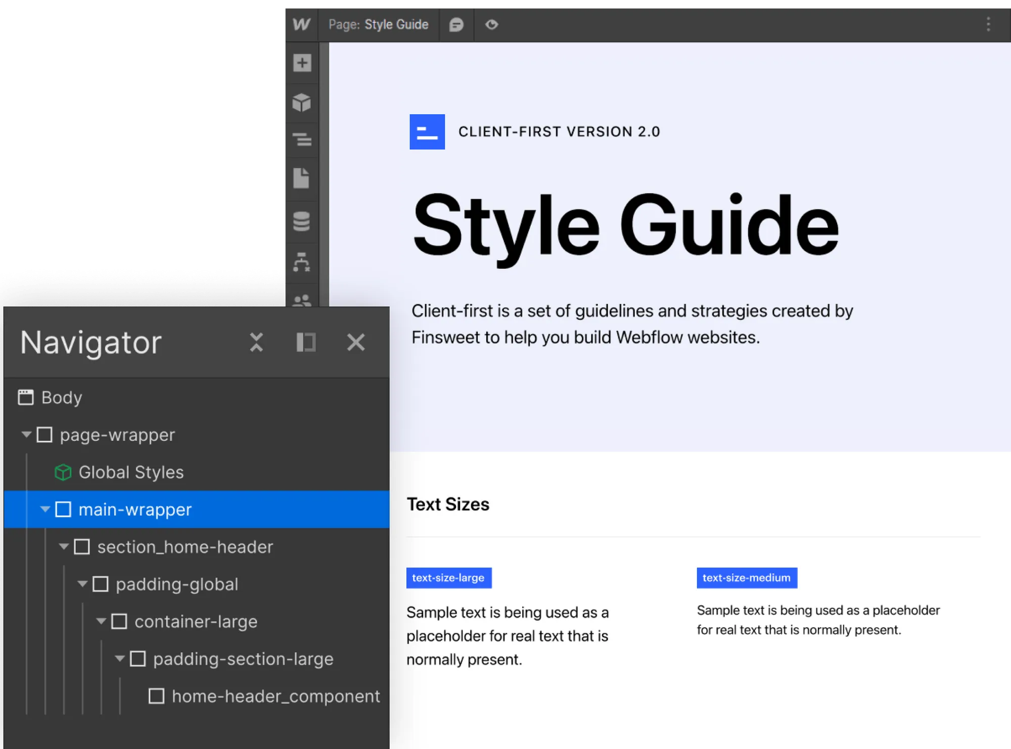 Client-First Style System for Webflow by Finsweet