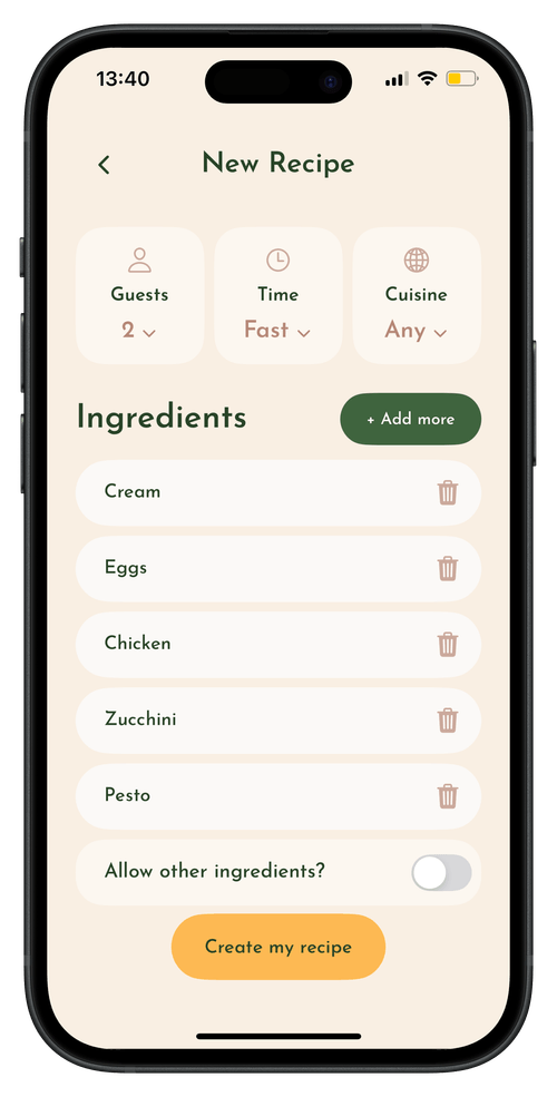TOP 1 Recipe Finder by Ingredients App | Crumb