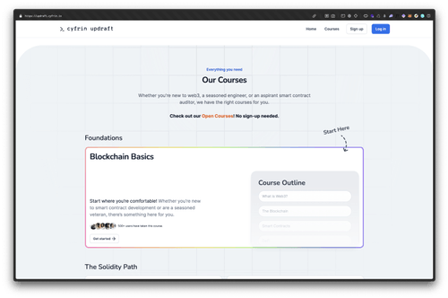 Blockchain Security, Smart Contract Audits, Developer Education - Cyfrin