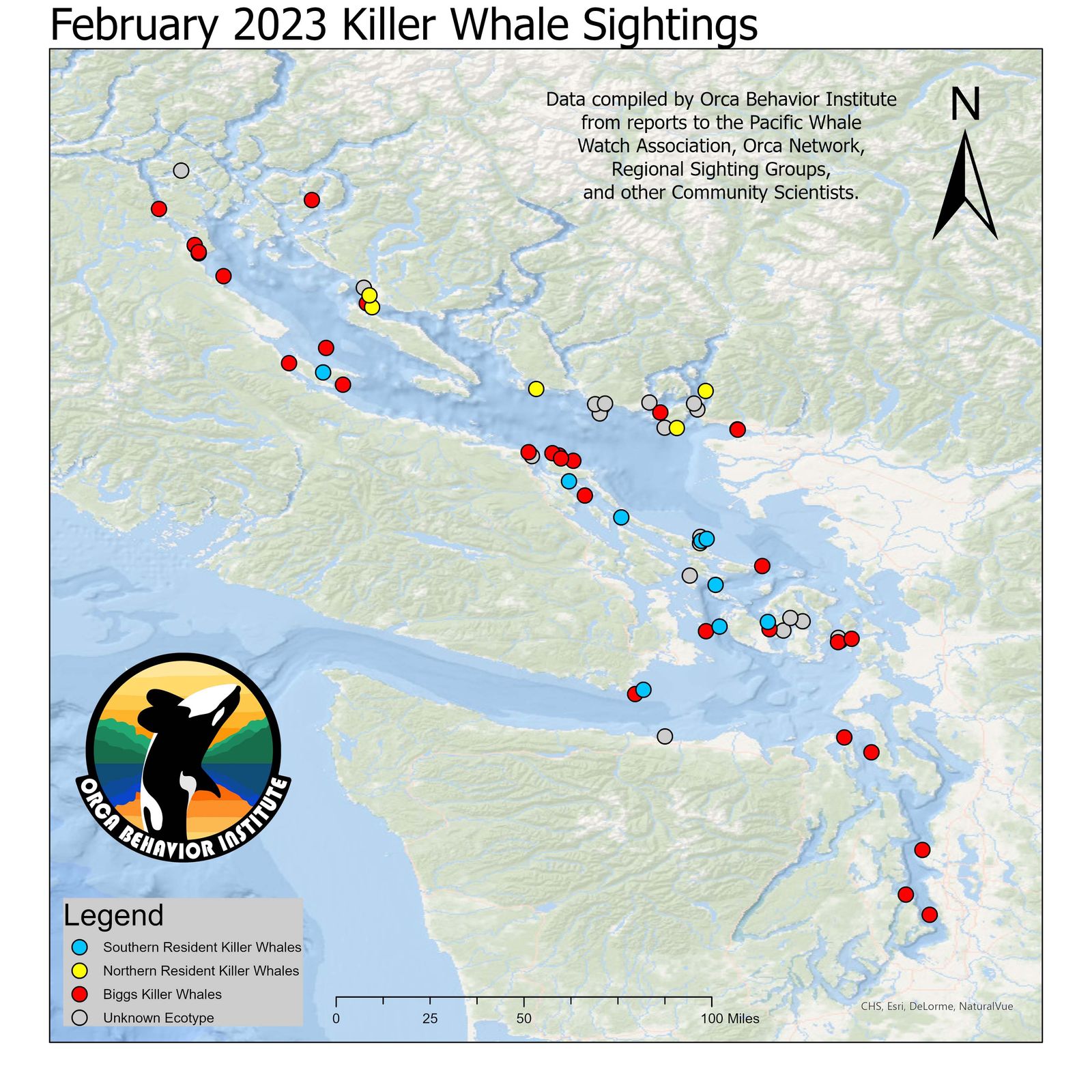 Sightings Maps | Orca Behavior Institute