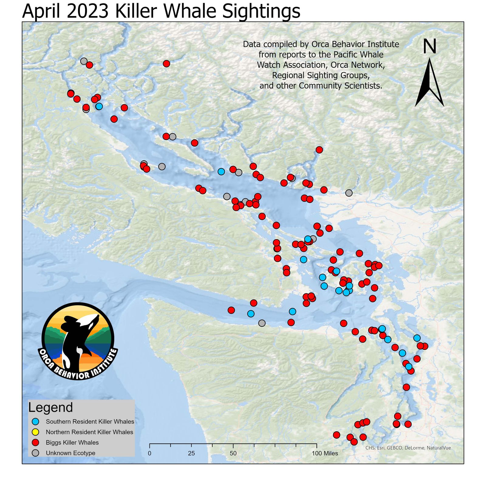Sightings Maps | Orca Behavior Institute