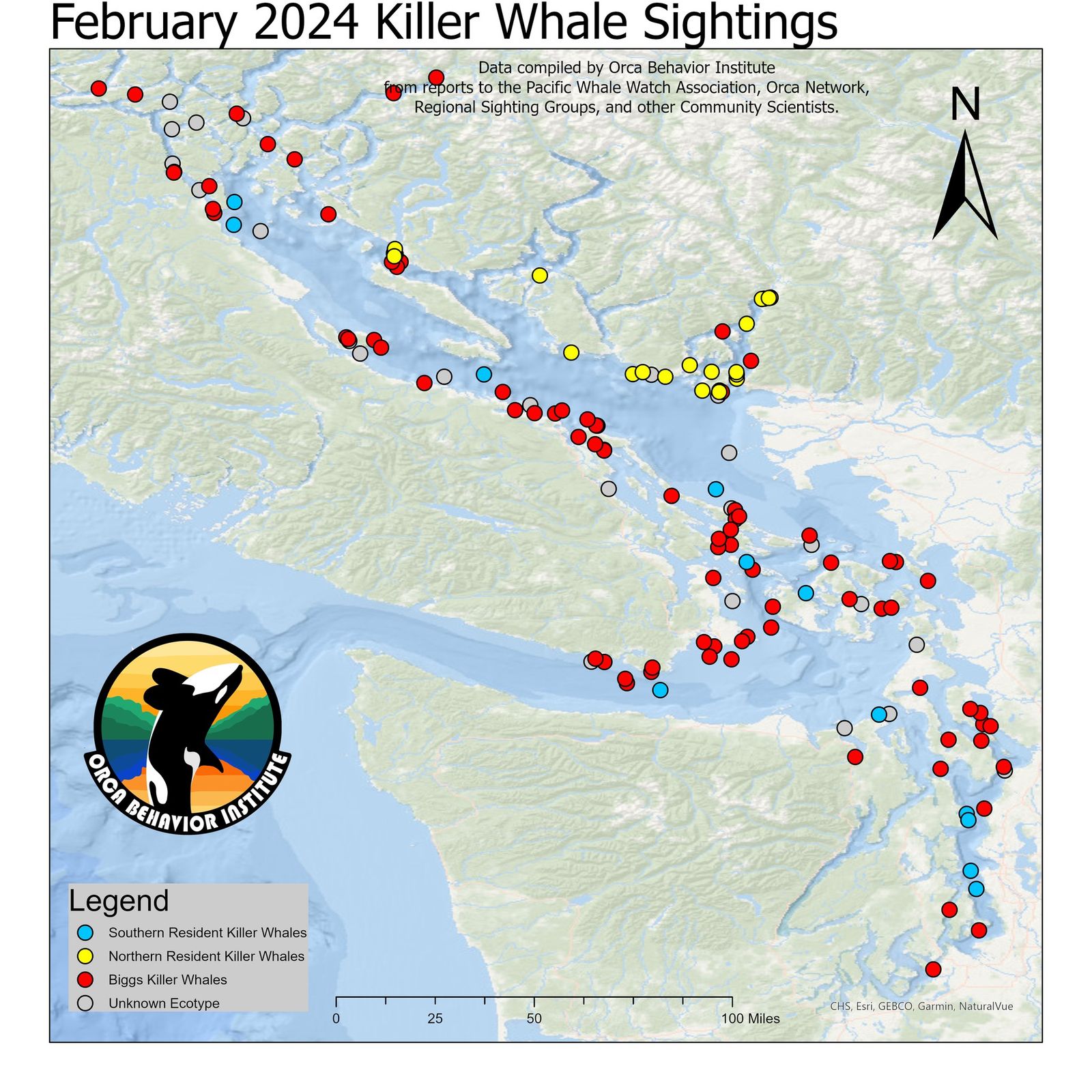 Sightings Maps | Orca Behavior Institute