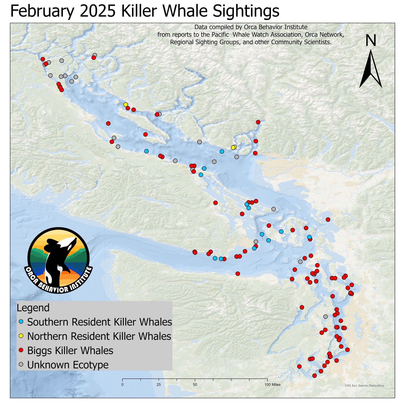 Sightings Maps | Orca Behavior Institute