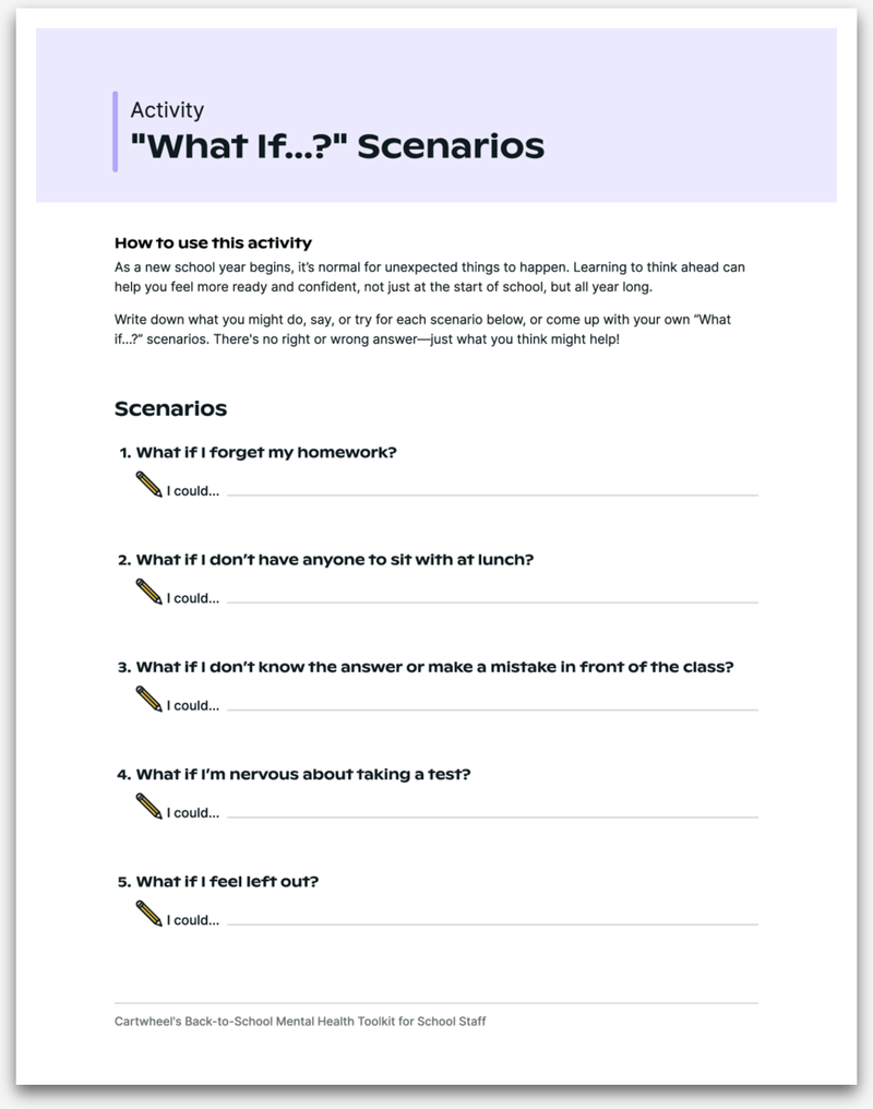 Staff Toolkit: What If Scenarios - Cartwheel
