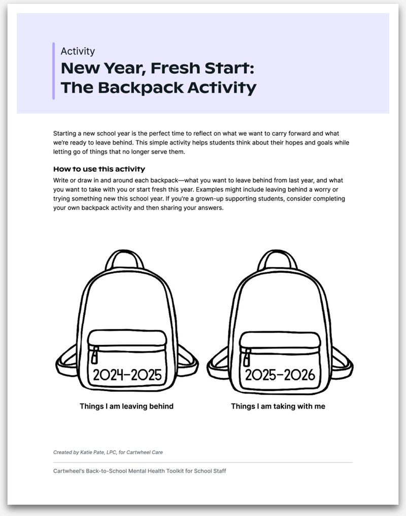 Staff Toolkit: Activity Backpack - Cartwheel