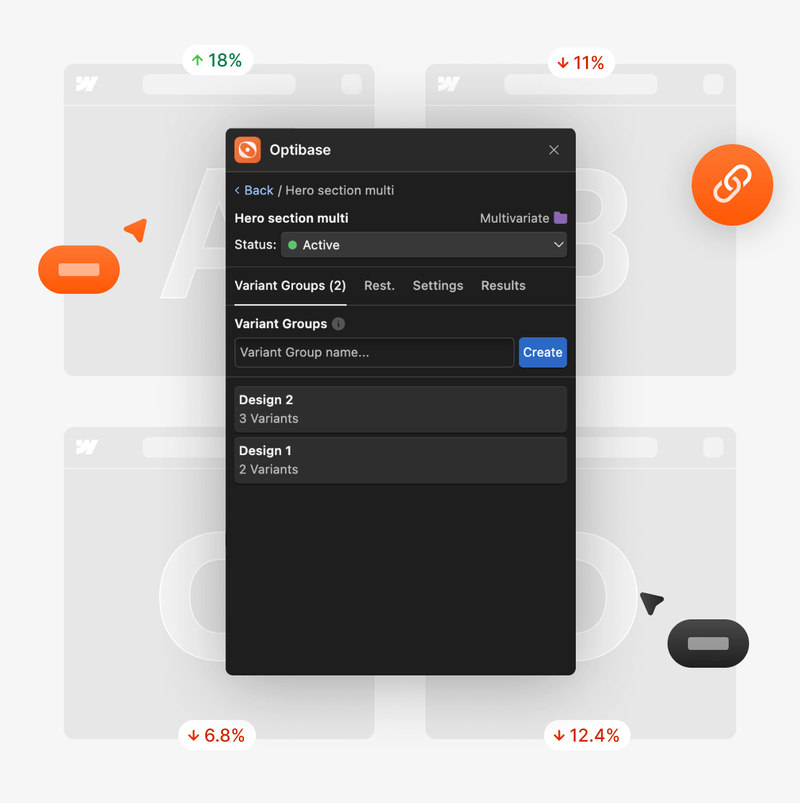 The ultimate A/B testing app for Webflow | Optibase