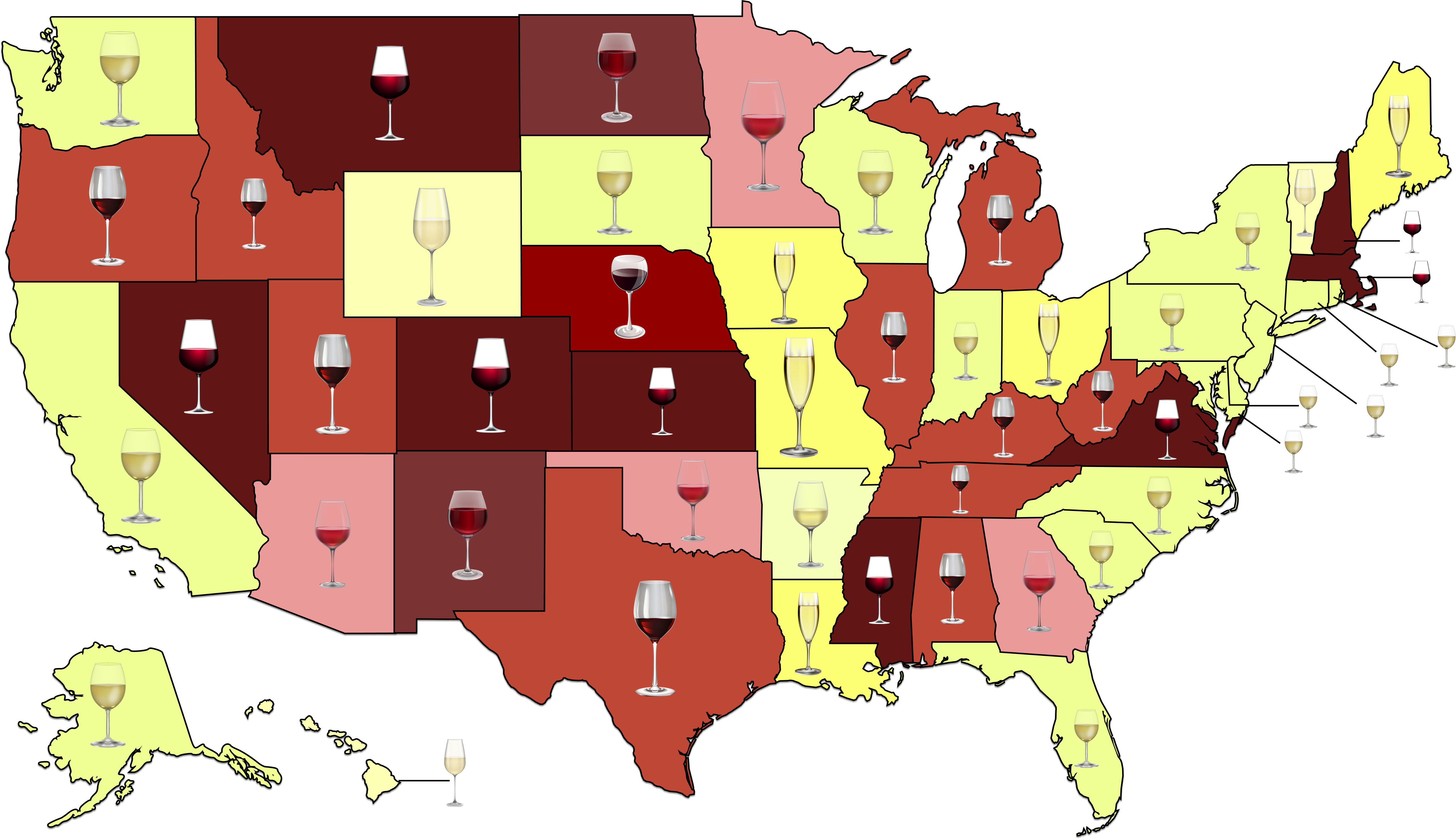 Most Popular Wine by State