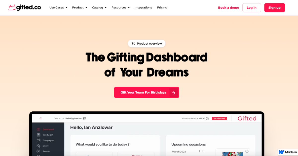 Dashboard for Managing Recognition and Appreciation | Gifted