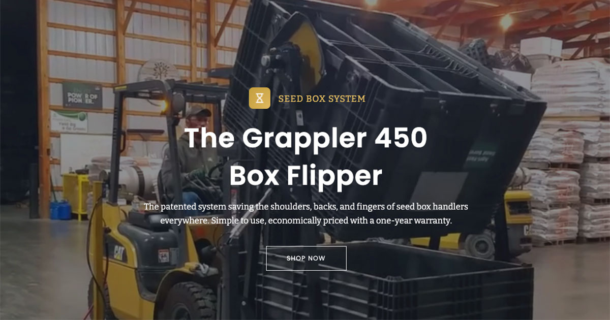 Seed Box Flipping Machine | The Grappler 450 Box Flipper | Made in USA