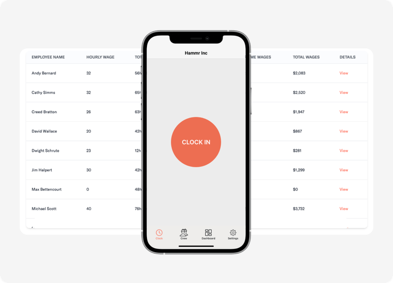 Mobile Time-Tracking App for Construction Contractors | Hammr