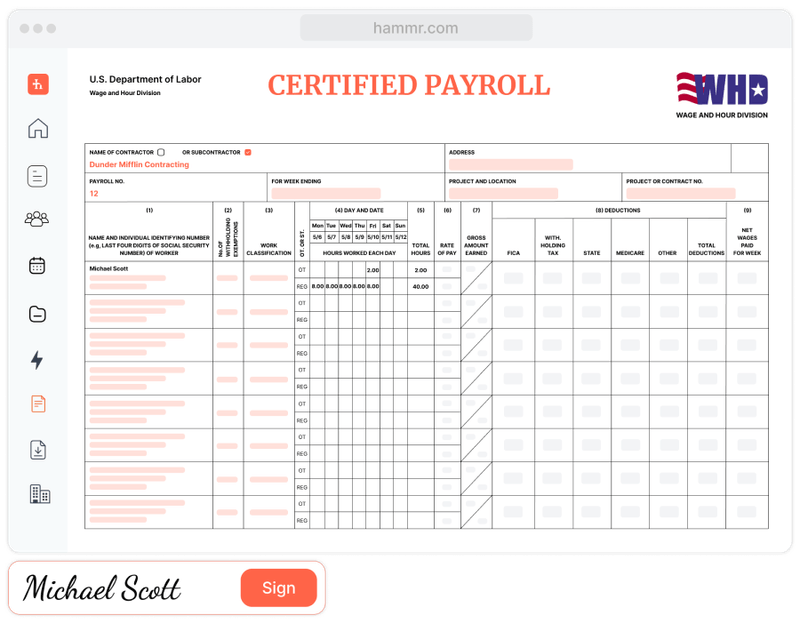 Prevailing Wage - Modern Software for Contractors | Hammr