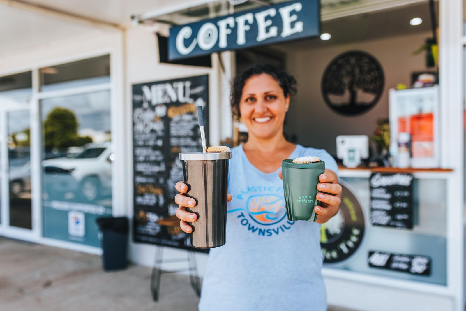 Hot Cup Lid 'True Fill' Bioplastic - Huhtamaki