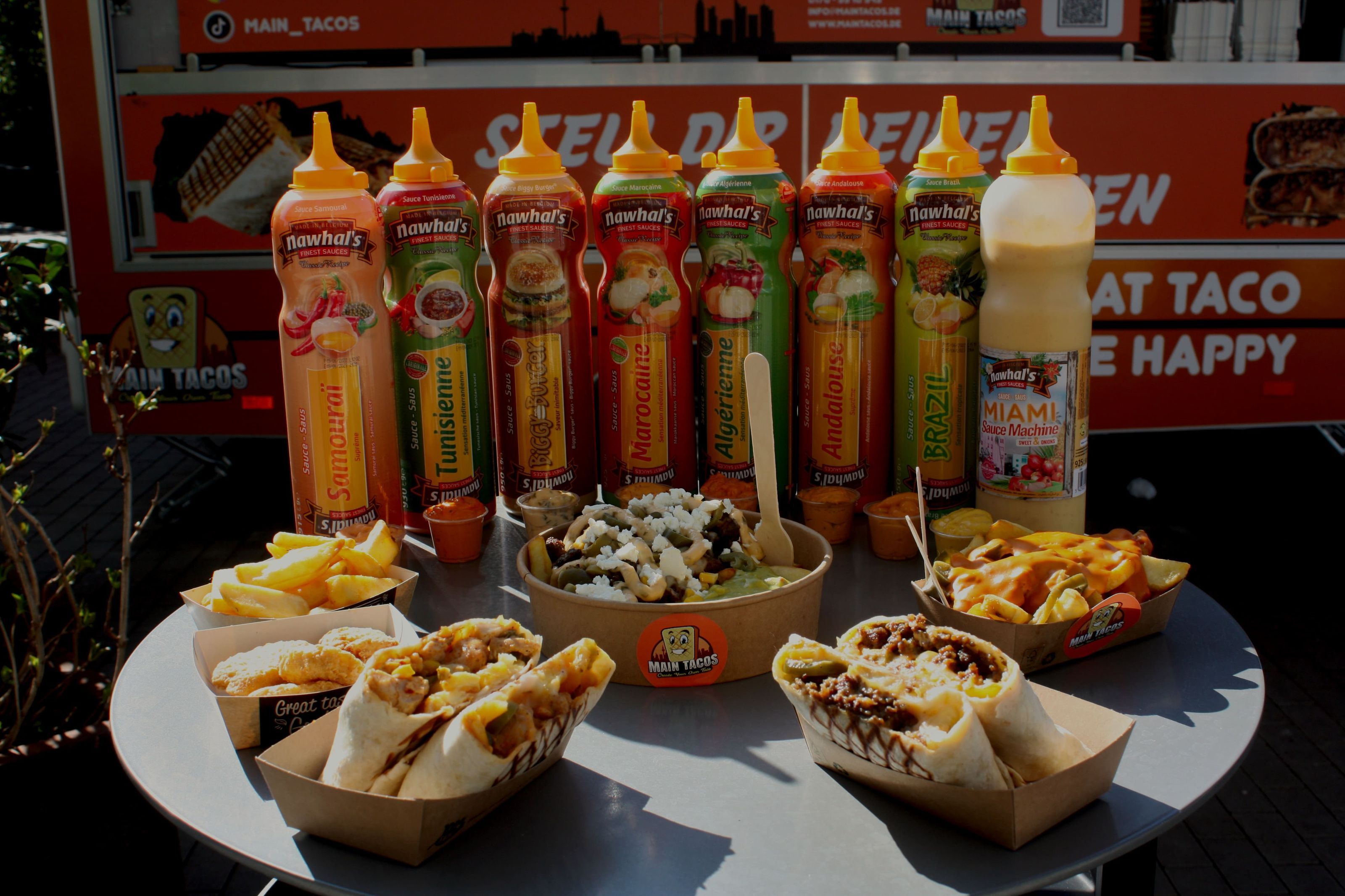 Speisekarte für unsere French Tacos, Bowls und Beilagen