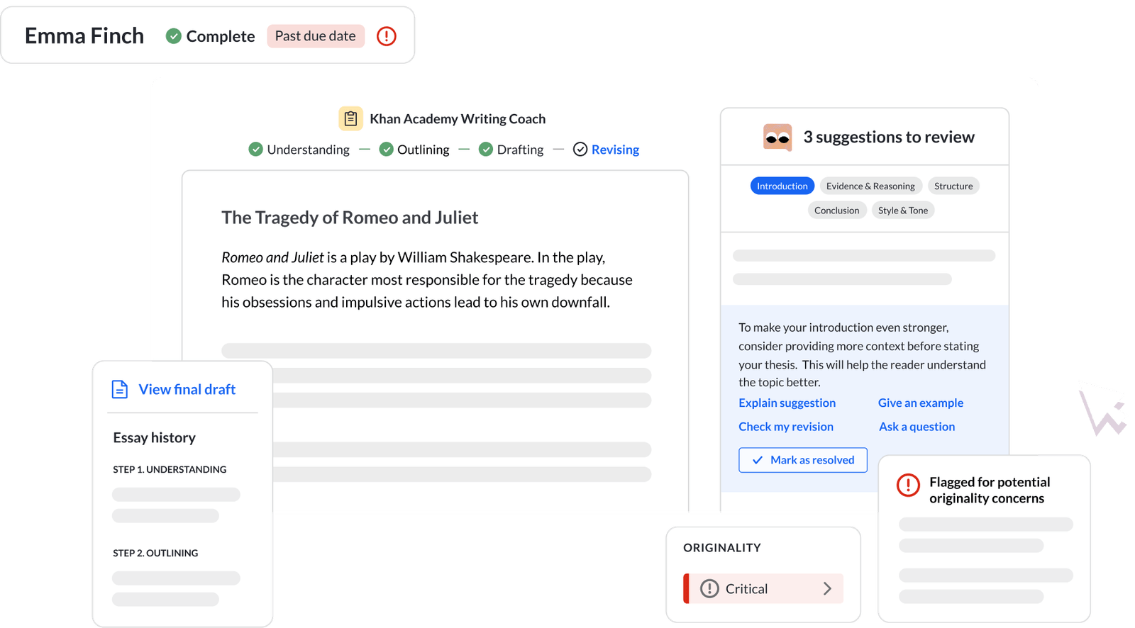 Free AI Student Essay Feedback Tool | Writing Coach by Khan Academy