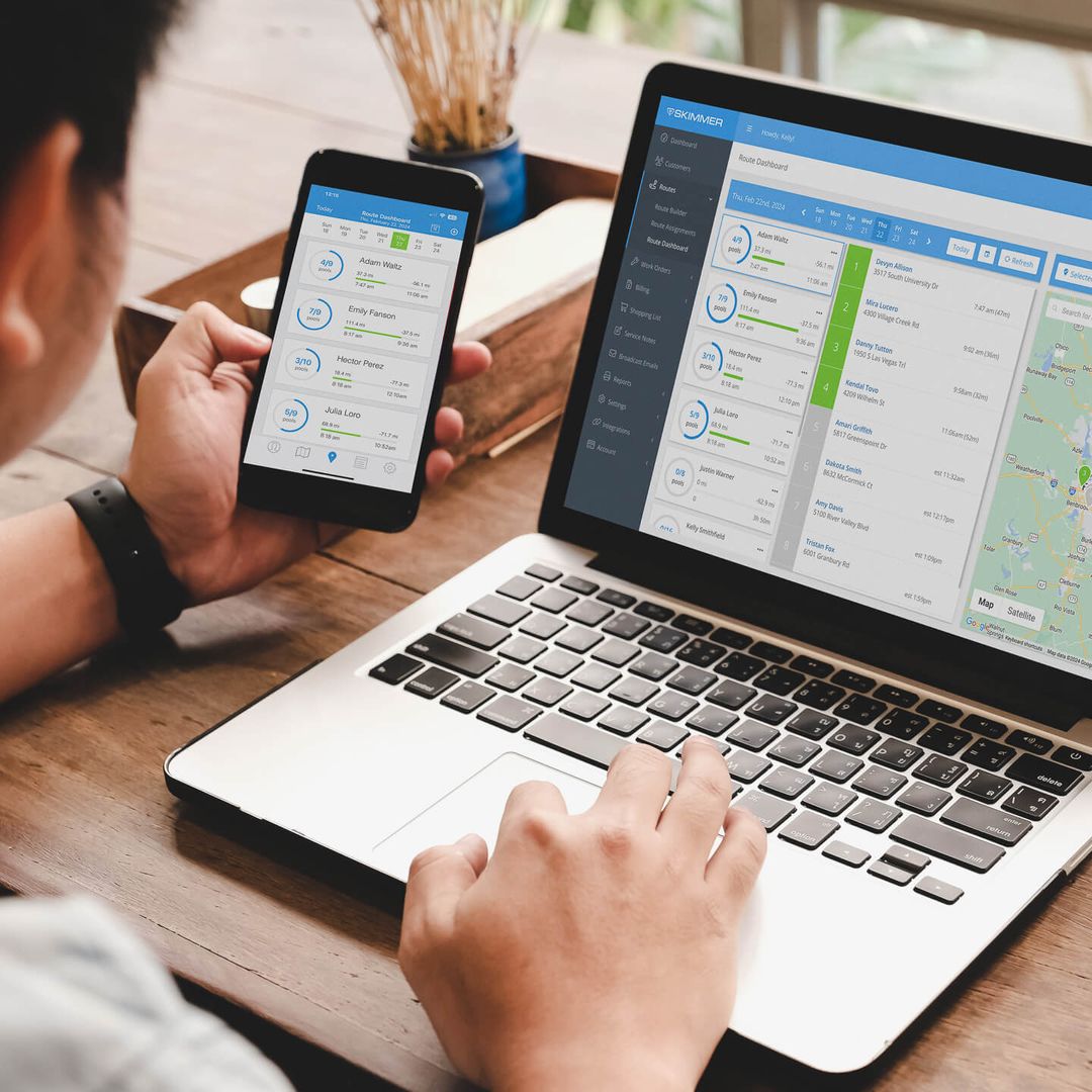 Skimmer Pool Service Software - Back Office Features