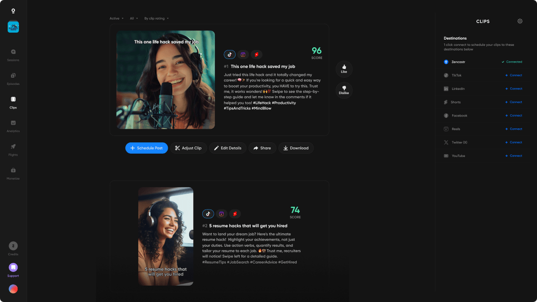 Overview of the Zencastr creator platform